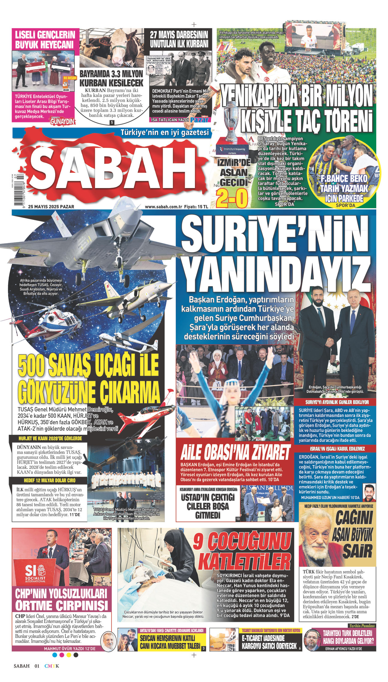 Sabah - E-Gazete - Bugünkü Sabah Gazetesi Manşeti